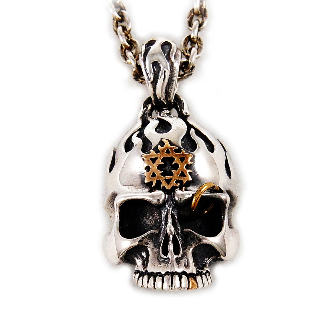 Skull 925 Sterling Silver Pendant/pierce/silver Skull - Etsy