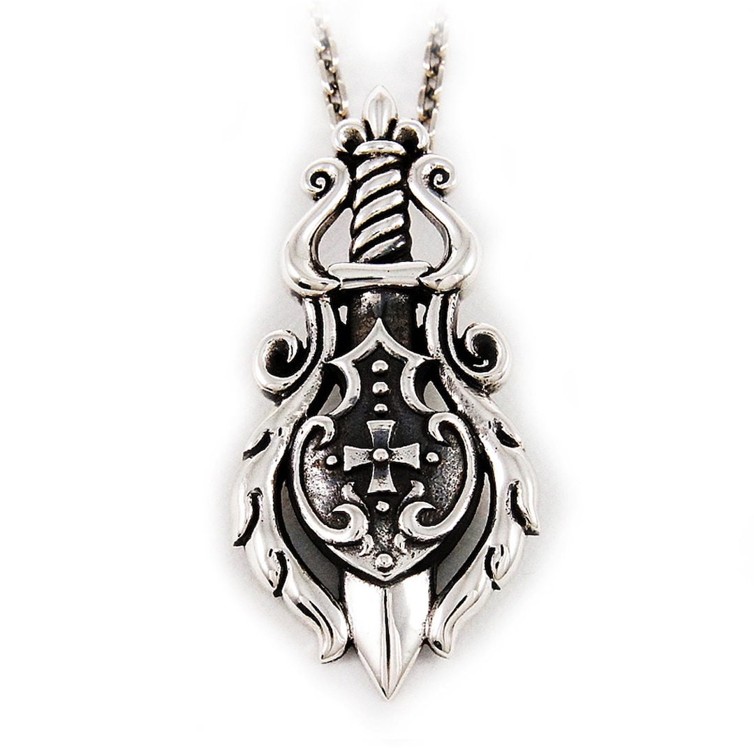 Knight Sword/shield/925 Sterling Silver Royal - Etsy