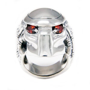 Predator/red Eyes/alien/skull/925 Sterling Silver Ring/alien/skull Ring ...
