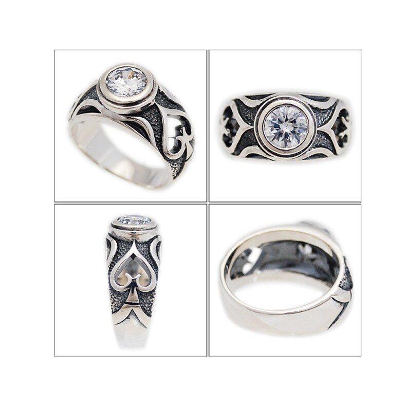 Spade/white Stone/925 Sterling Silver Ring/stone Ring/spade Ring/white ...