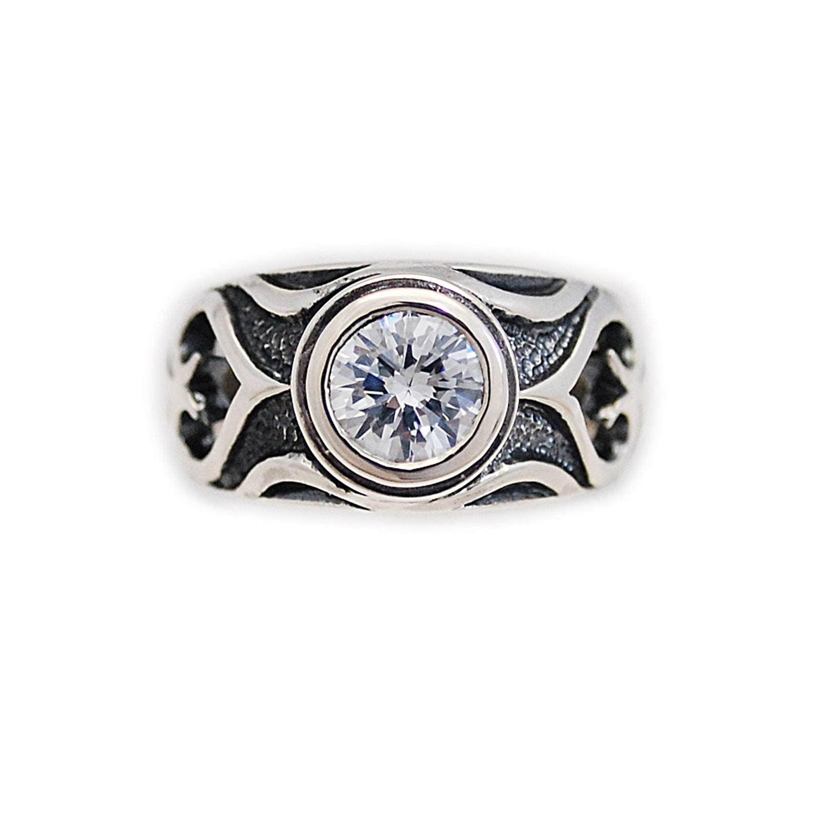 Spade/white Stone/925 Sterling Silver Ring/stone Ring/spade Ring/white ...