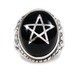 Black Oval Stone/pentagram/star/925 Sterling Silver Ring/gothic/biker/pentagram Ring/rockabilly ...