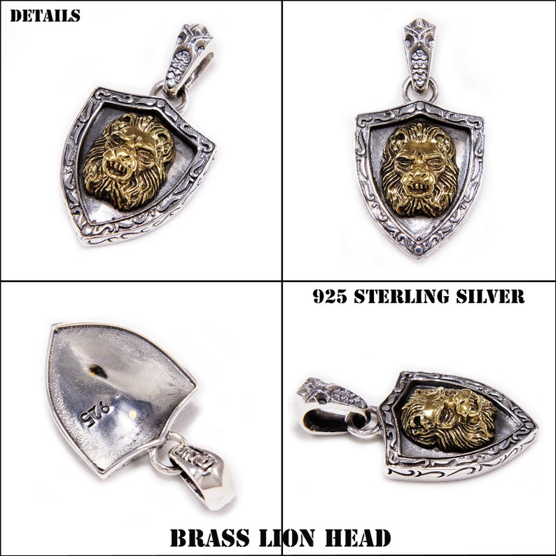 Lion/shield/emblem/925 Sterling Silver Pendant/silver Shield - Etsy