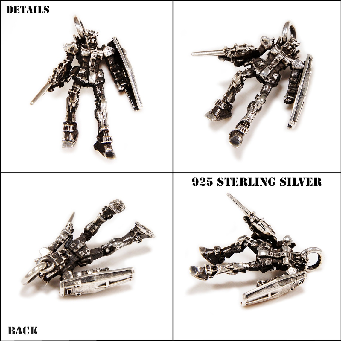 Gundam/mobile Gundam Suit/925 Sterling Silver Pendant/robot - Etsy