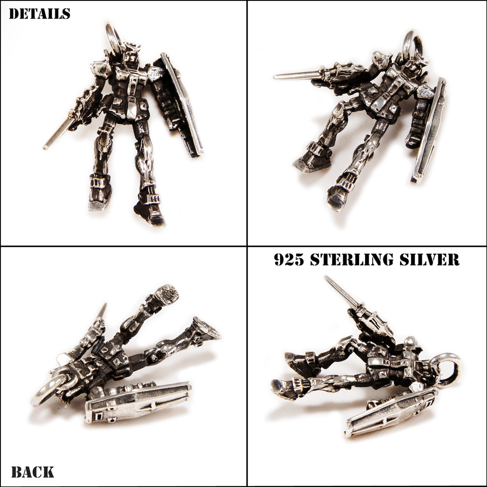 Gundam/mobile Gundam Suit/925 Sterling Silver Pendant/robot | Etsy