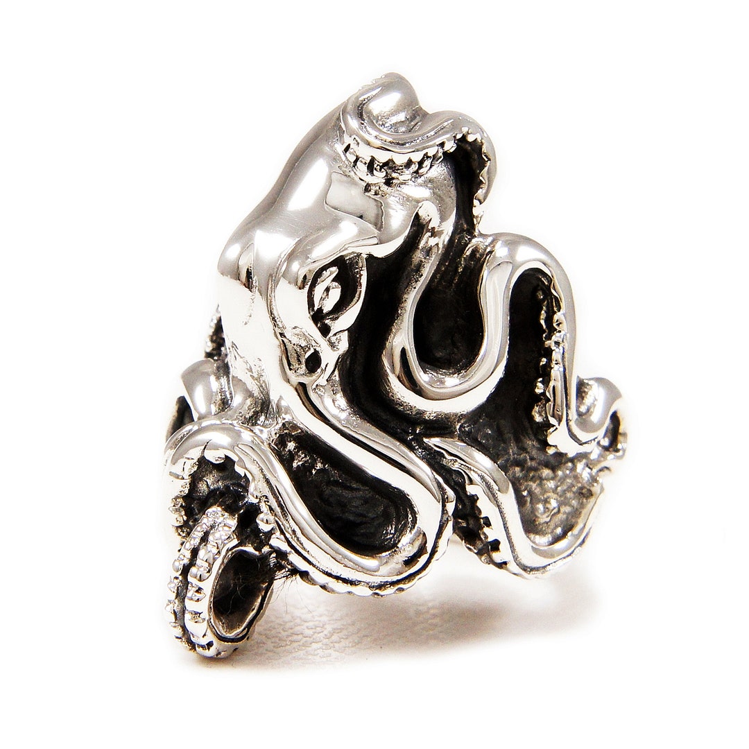 Octopus/kraken/sea Monster/925 Sterling Silver Ring/gothic Ring/biker ...