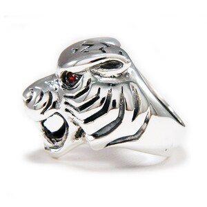 Tiger/925 Sterling Silver Ring/red Eyes Tiger Ring/biker Ring/biker ...