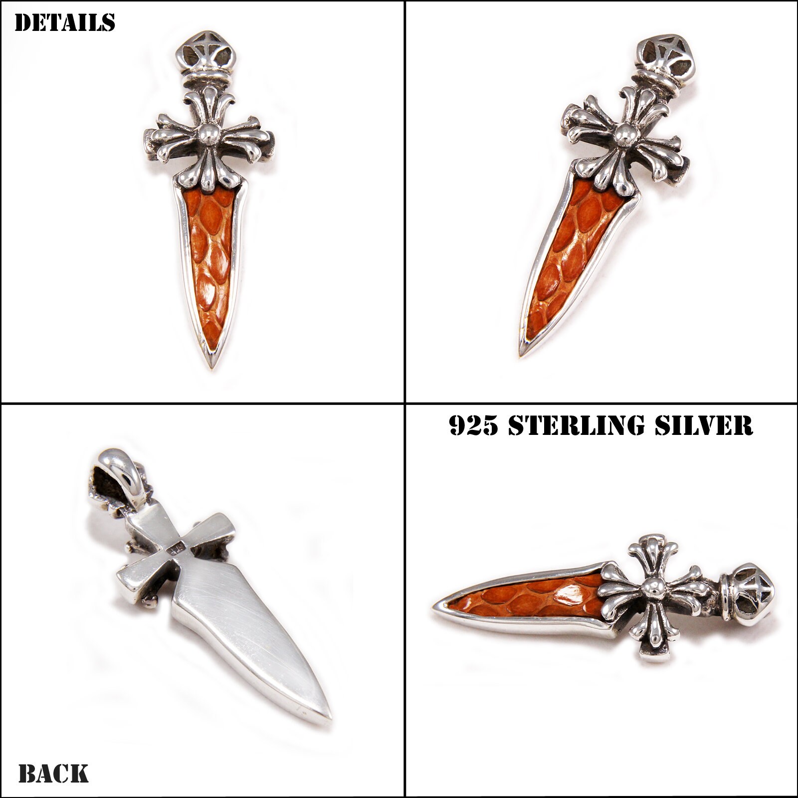 Cross/Dagger/925 Sterling Silver Pendant/Silver Cross | Etsy