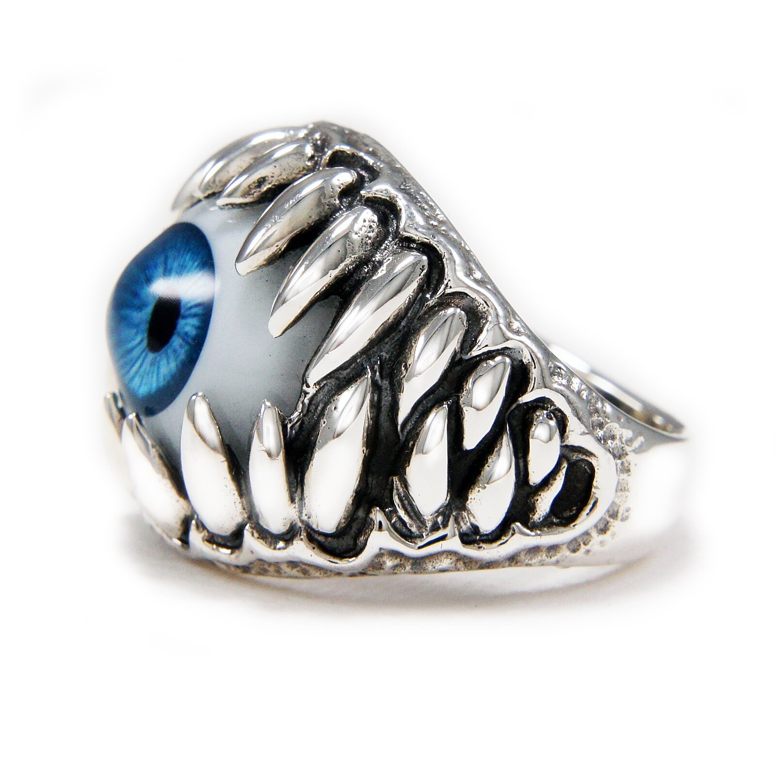 Blue Eye/Fangs/925 Sterling Silver Ring/Silver Ring/Silver | Etsy