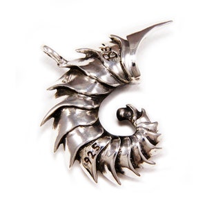 Prehistoric/shell Fish/armor/925 Sterling Silver Pendant/shell Pendant ...