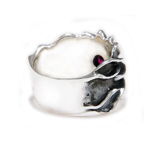 Red/ruby/thunder/925 Sterling Silver Ring/red Ruby Cubic Zirconia/biker ...