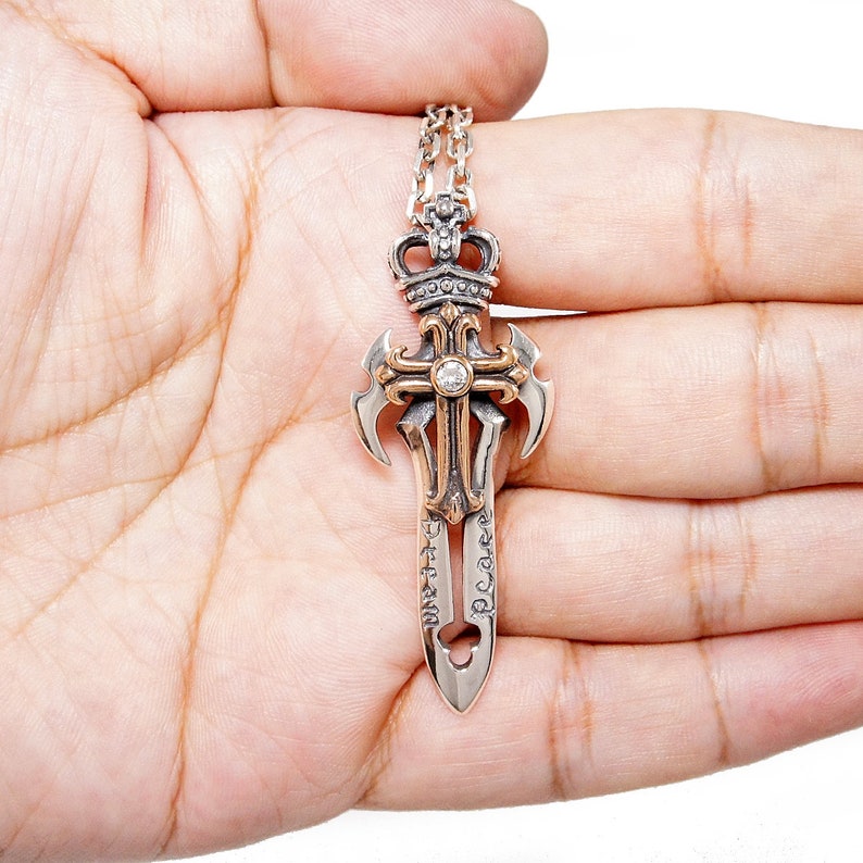 Crown/Knight Sword/925 Sterling Silver | Etsy