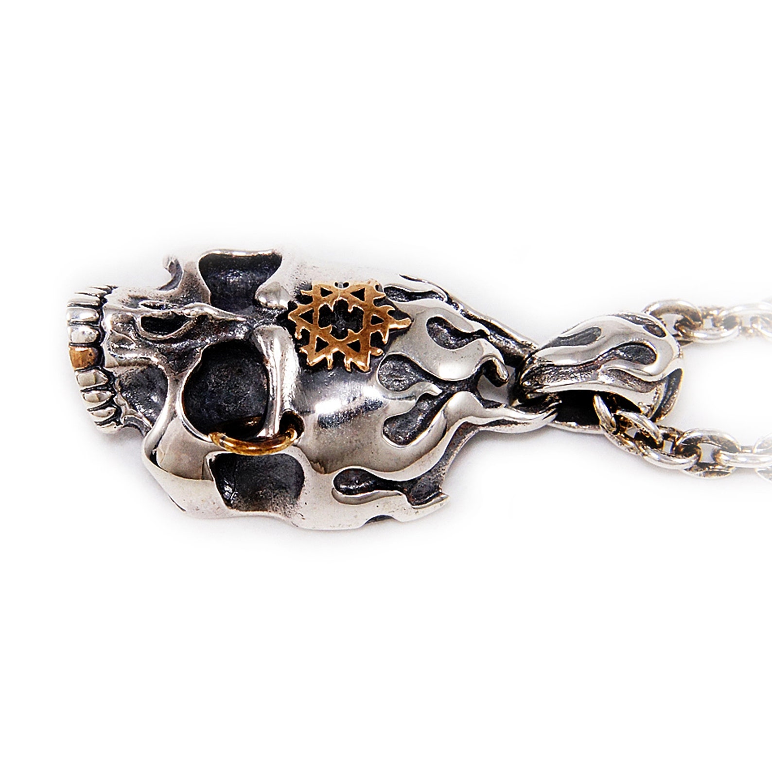 Skull 925 Sterling Silver Pendant/pierce/silver Skull - Etsy