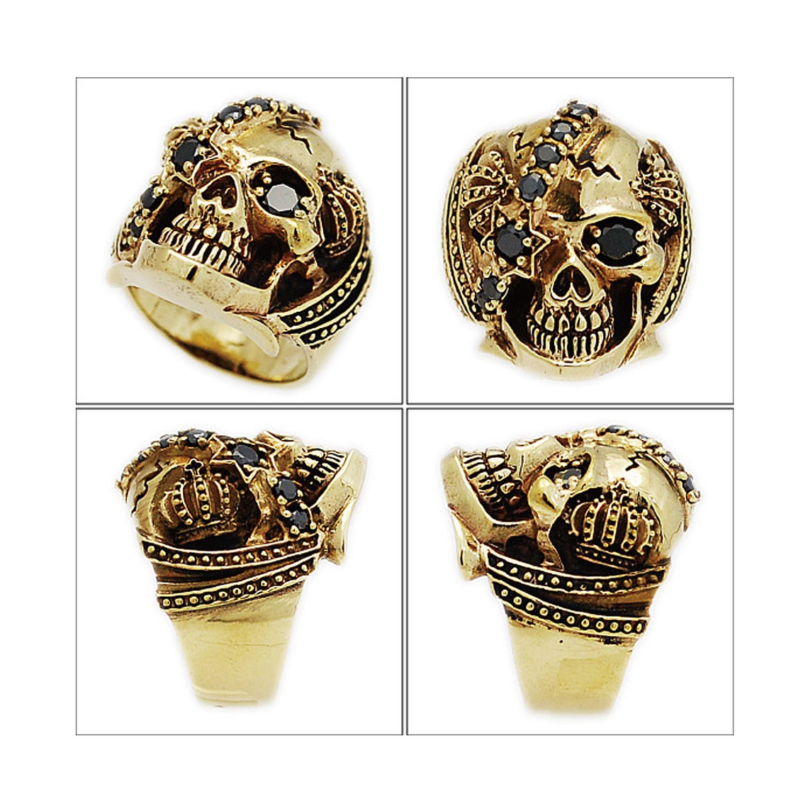 Pirate Skull/gold/skull/brass Ring/crown/skull Ring/biker | Etsy