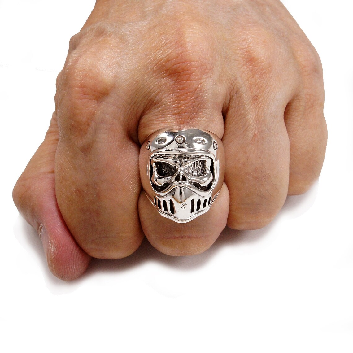 Skull/full Face Helmet/925 Sterling Silver Ring/skull Ring/helmet Ring ...