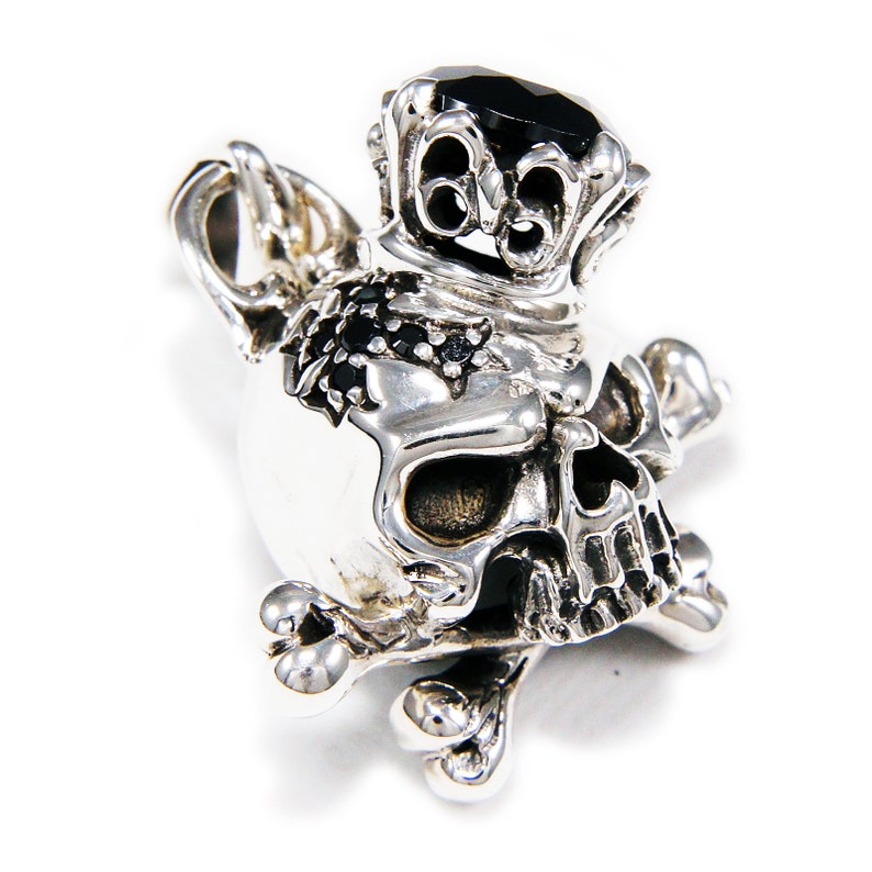 Skull/cross/crown/cross Bone/925 Sterling Silver Pendant/biker Jewelry ...