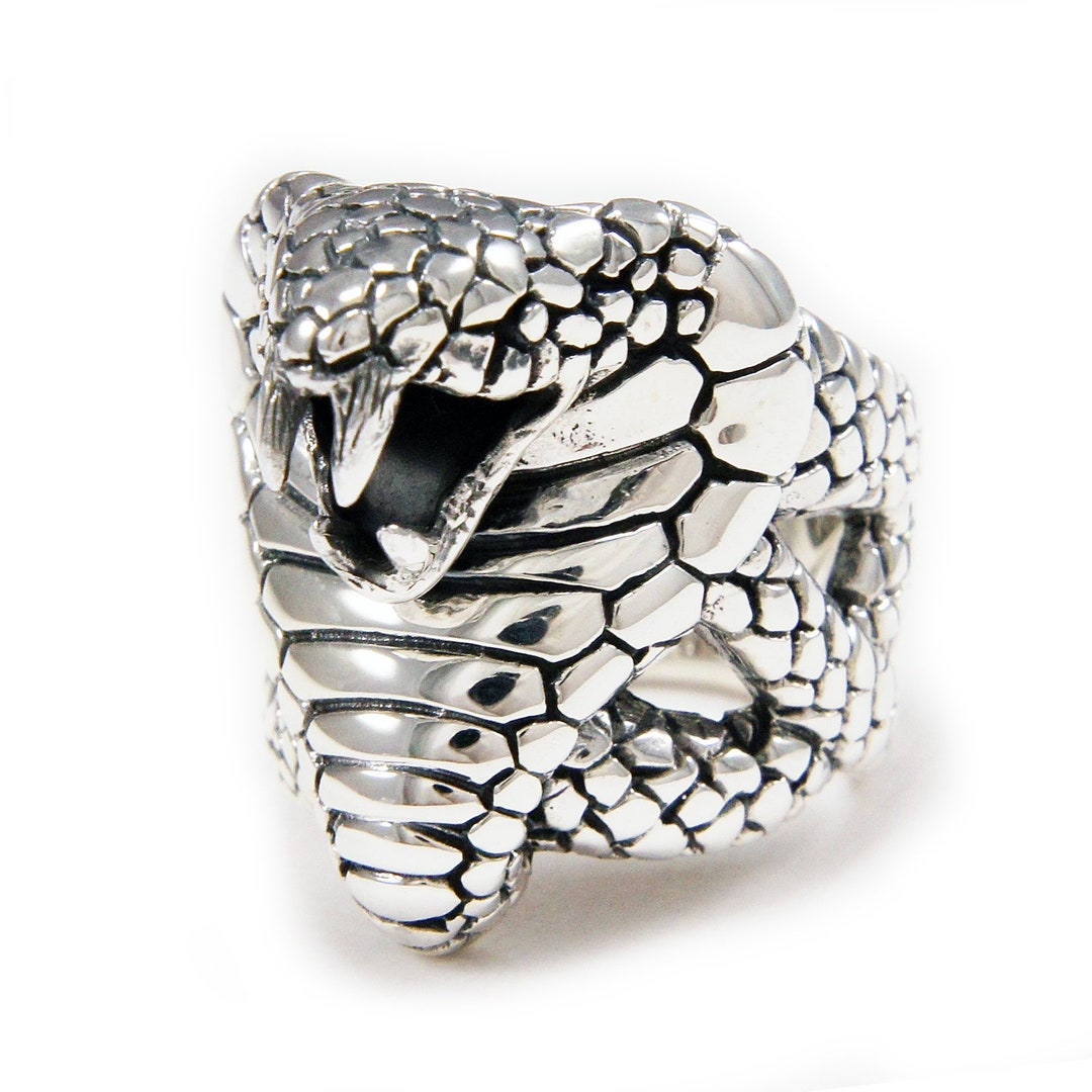King Cobra Ring/snake/925 Sterling Silver Ring/serpent/gothic/rockabilly/biker Jewelry Cs-r001 ...