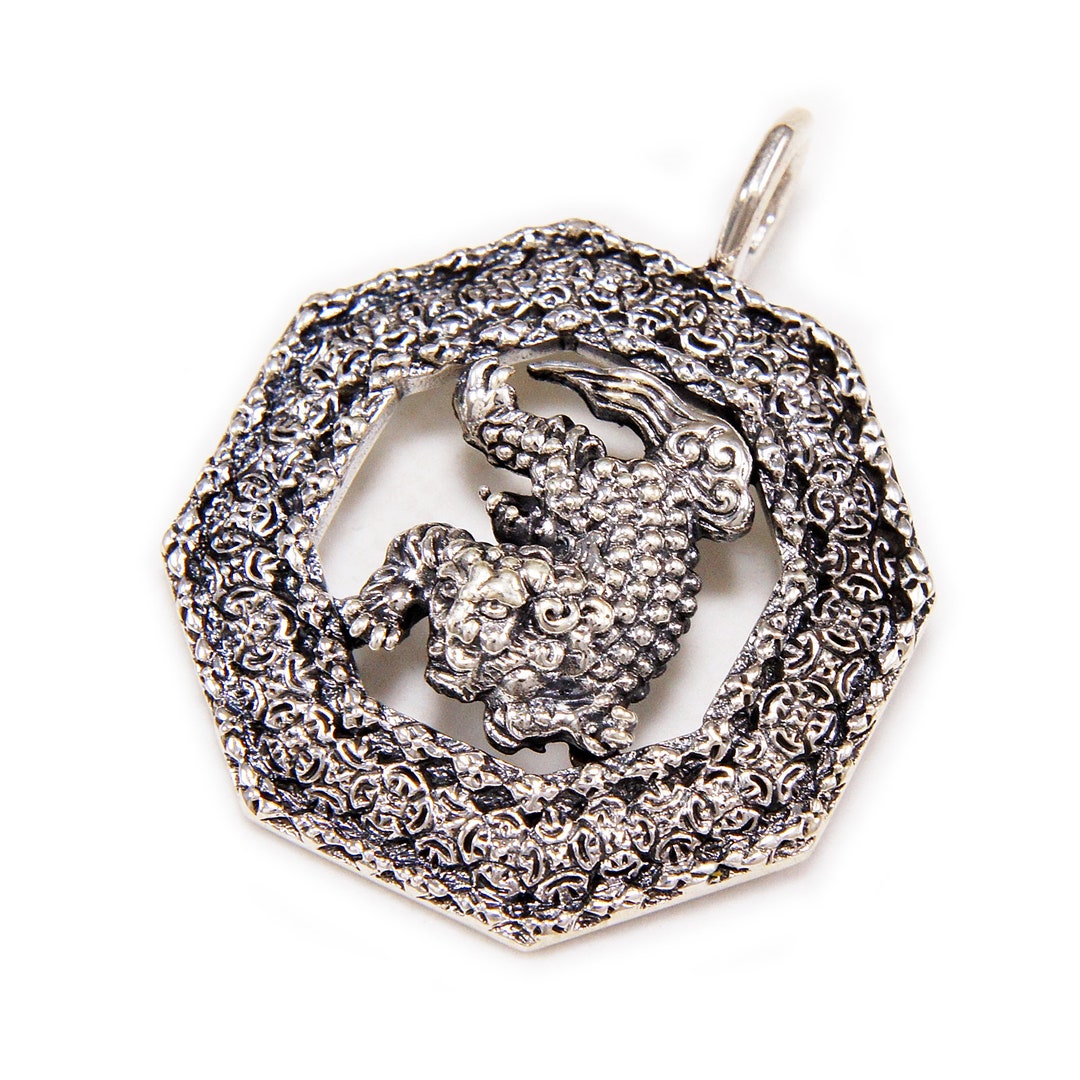 Japanese Tiger Medallion/925 Sterling Silver Pendant/silver Pendant ...