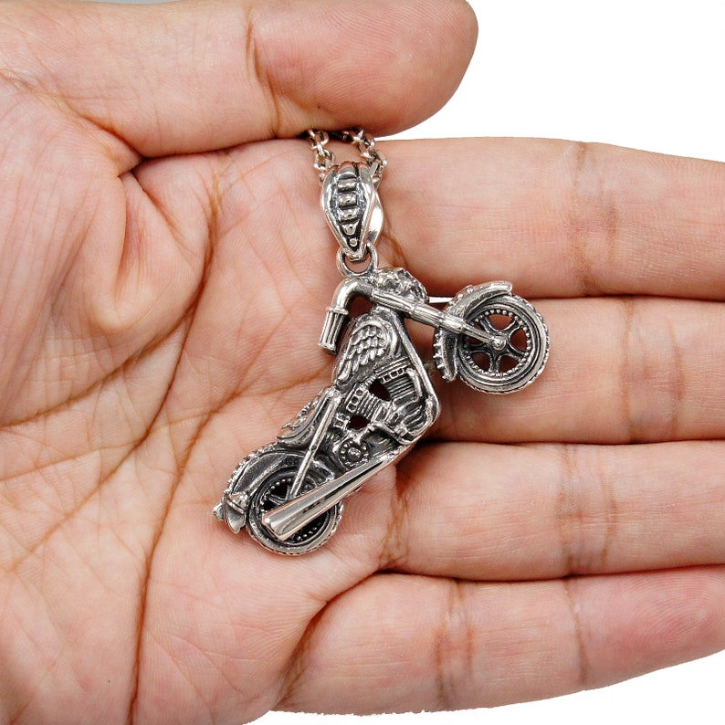 Chopper/motorcycle/925 Sterling Silver Pendant/silver - Etsy