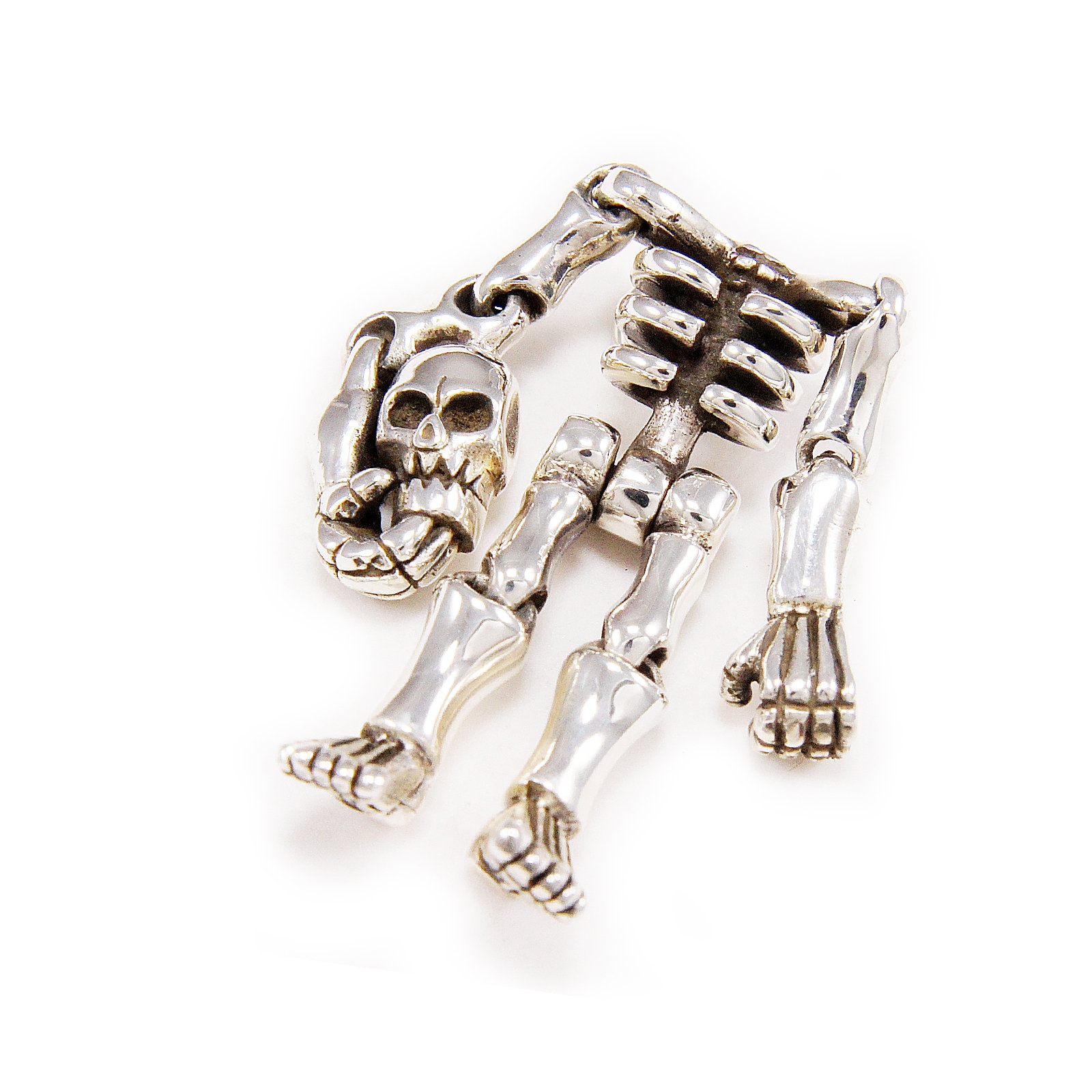 Skeleton/Skull/925 Sterling Silver Pendant/Silver Skull | Etsy