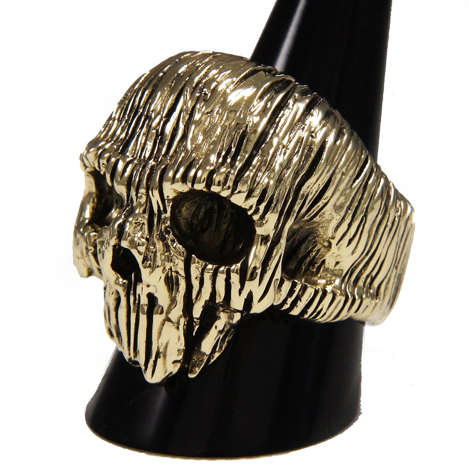 Driftwood Skull/gold/skull/brass Ring/rustic Skull Ring/biker - Etsy