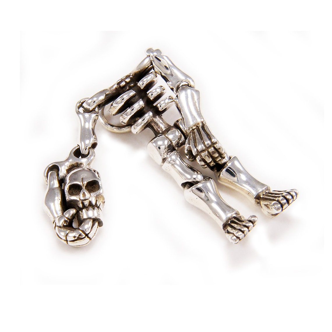 Skeleton/Skull/925 Sterling Silver Pendant/Silver Skull | Etsy