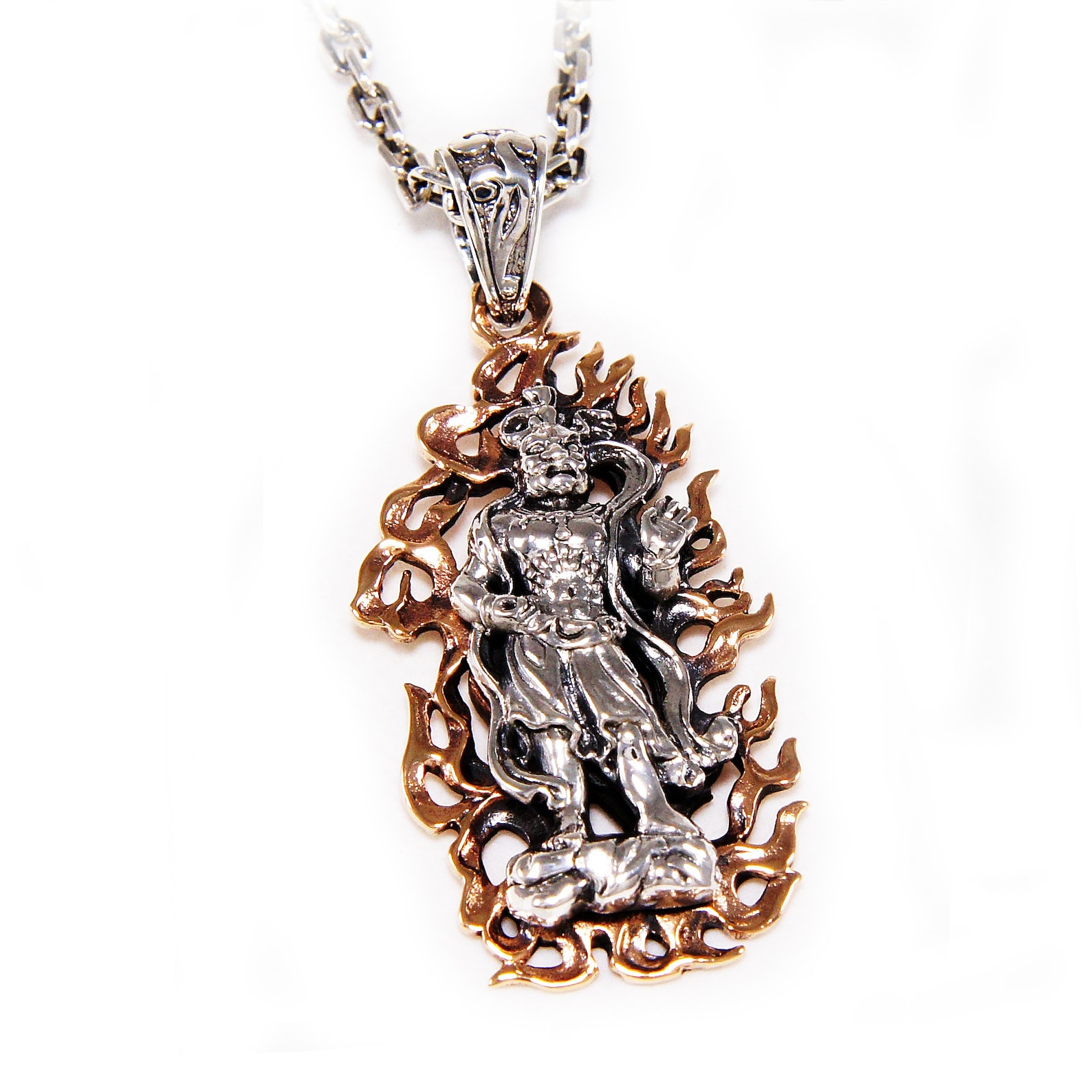 Japanese/god of Fire/925 Sterling Silver Pendant/shinto/shrine - Etsy