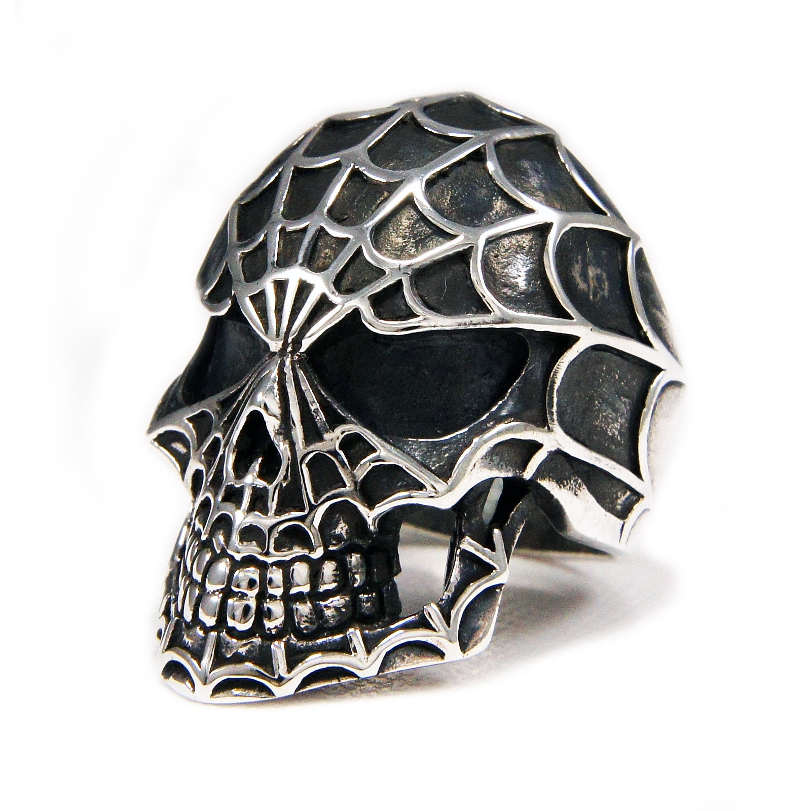 Spider Man/Black Venom/Skull/925 Sterling Silver Ring/Super | Etsy