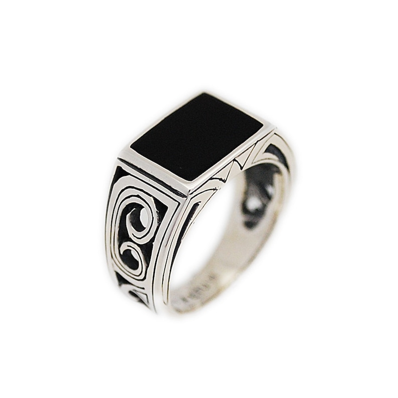 Arabesque/onyx/925 Sterling Silver Ring/silver Gothic | Etsy