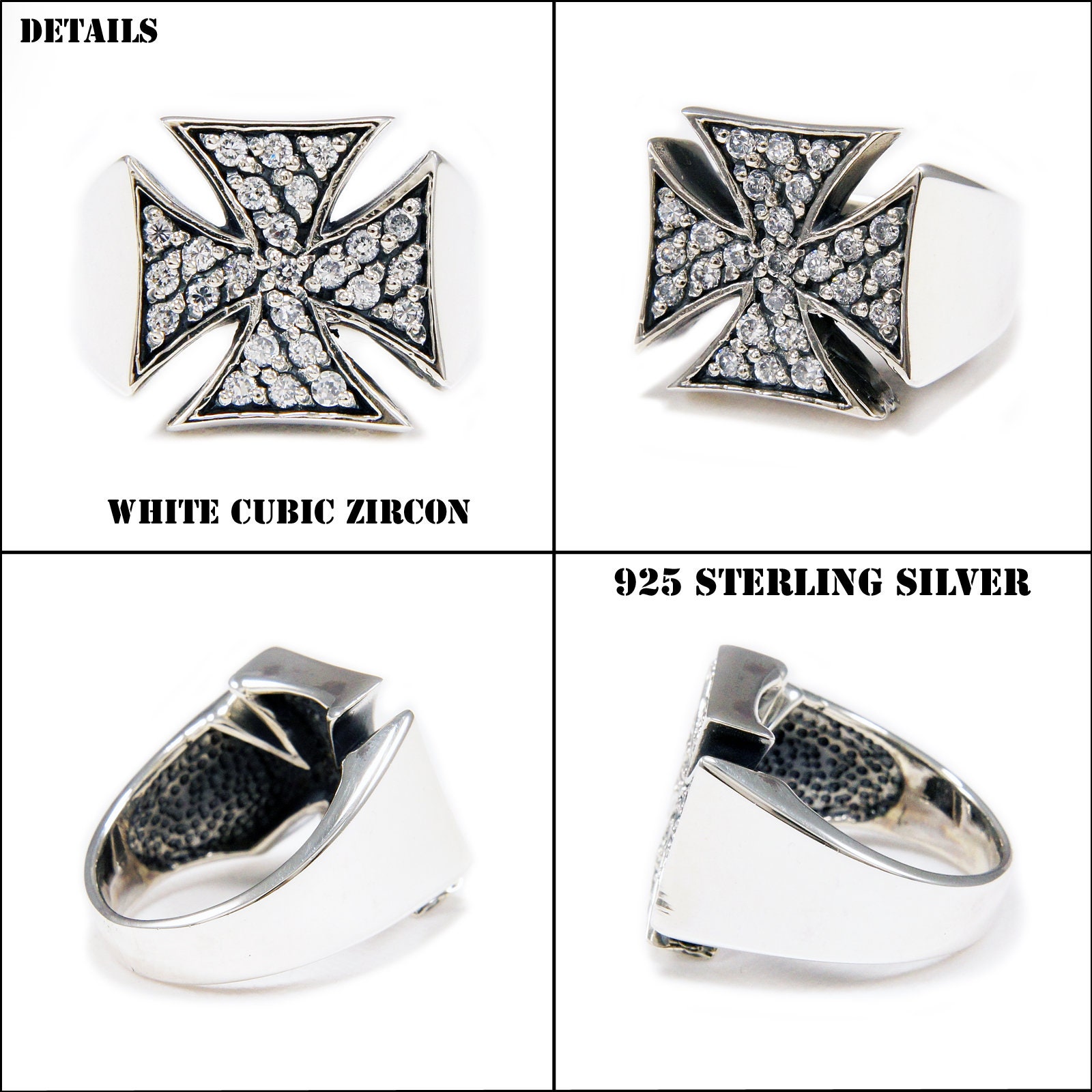 Cross/Maltese Cross/925 Sterling Silver Ring/Silver Maltese | Etsy
