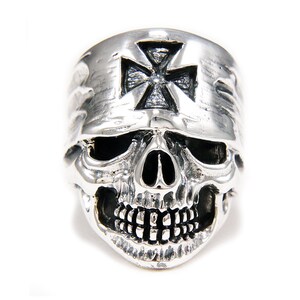 Gangster/outlaw/skull/925 Sterling Silver Ring/cross/bandana/skull Ring ...