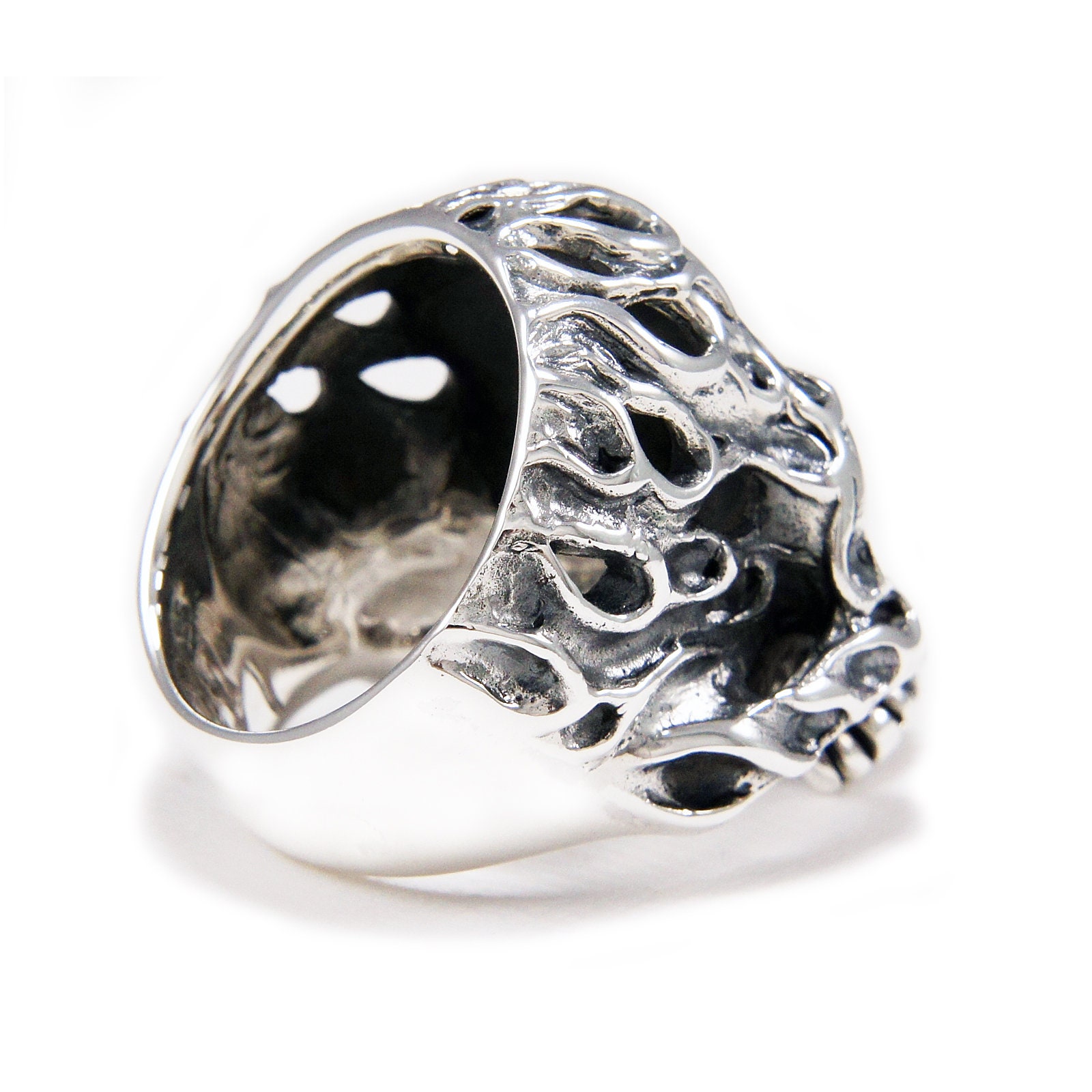 Ghost Rider/skull/925 Sterling Silver Ring/ghost | Etsy