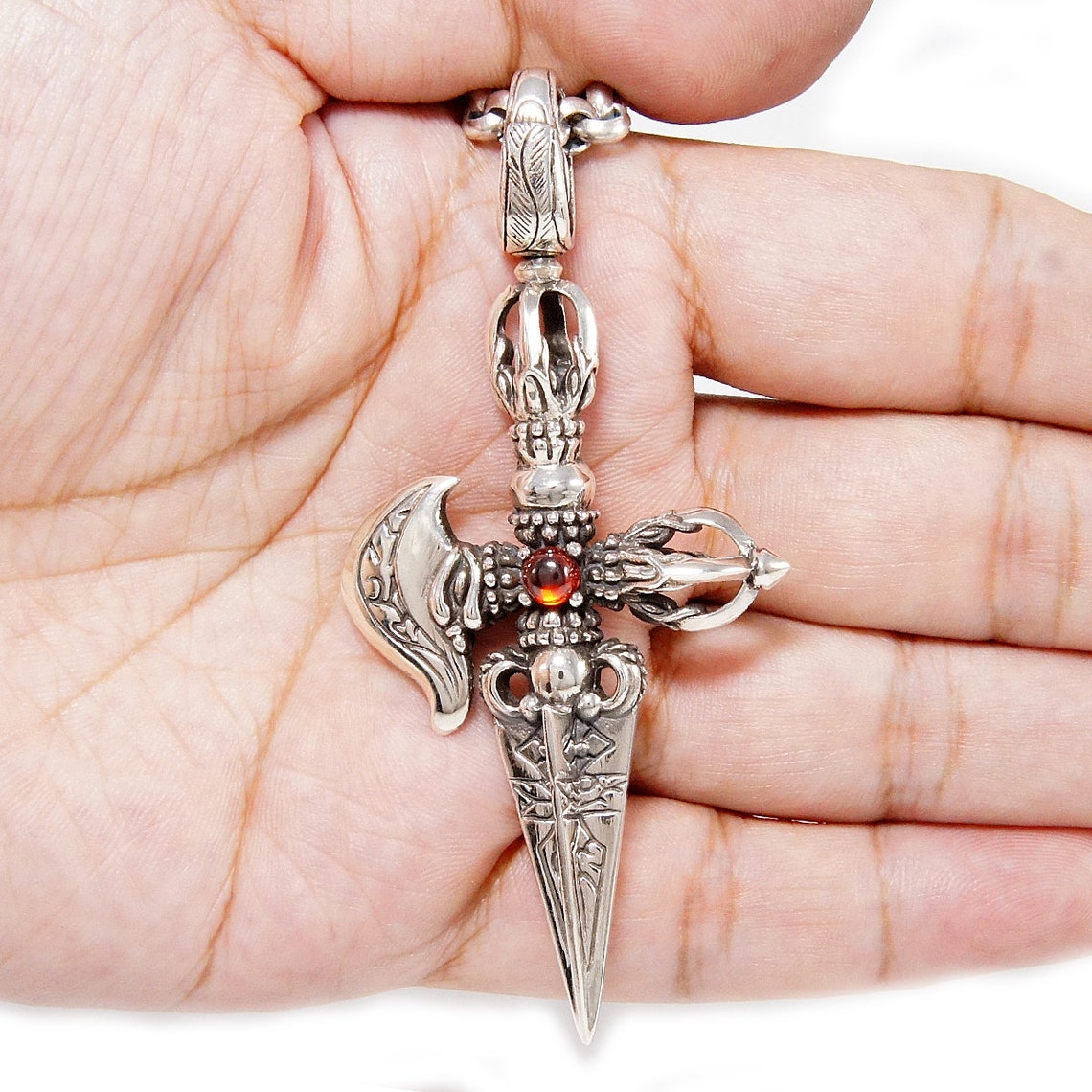 Tantric Cross/Vajra/Dorje/Kartika Knife/925 Sterling Silver | Etsy