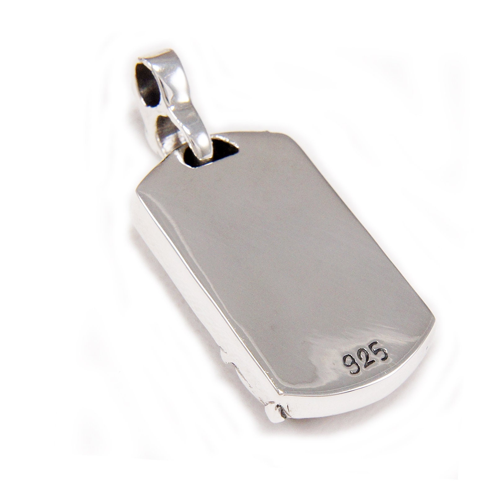 Arabesque/dog Tag/925 Sterling Silver Pendant/dog Tag Pendant/biker ...