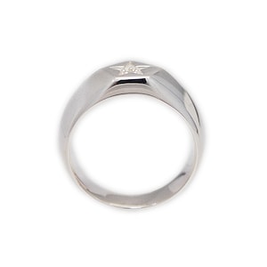 Star/white Stone/925 Sterling Silver Star Band Ring/white - Etsy