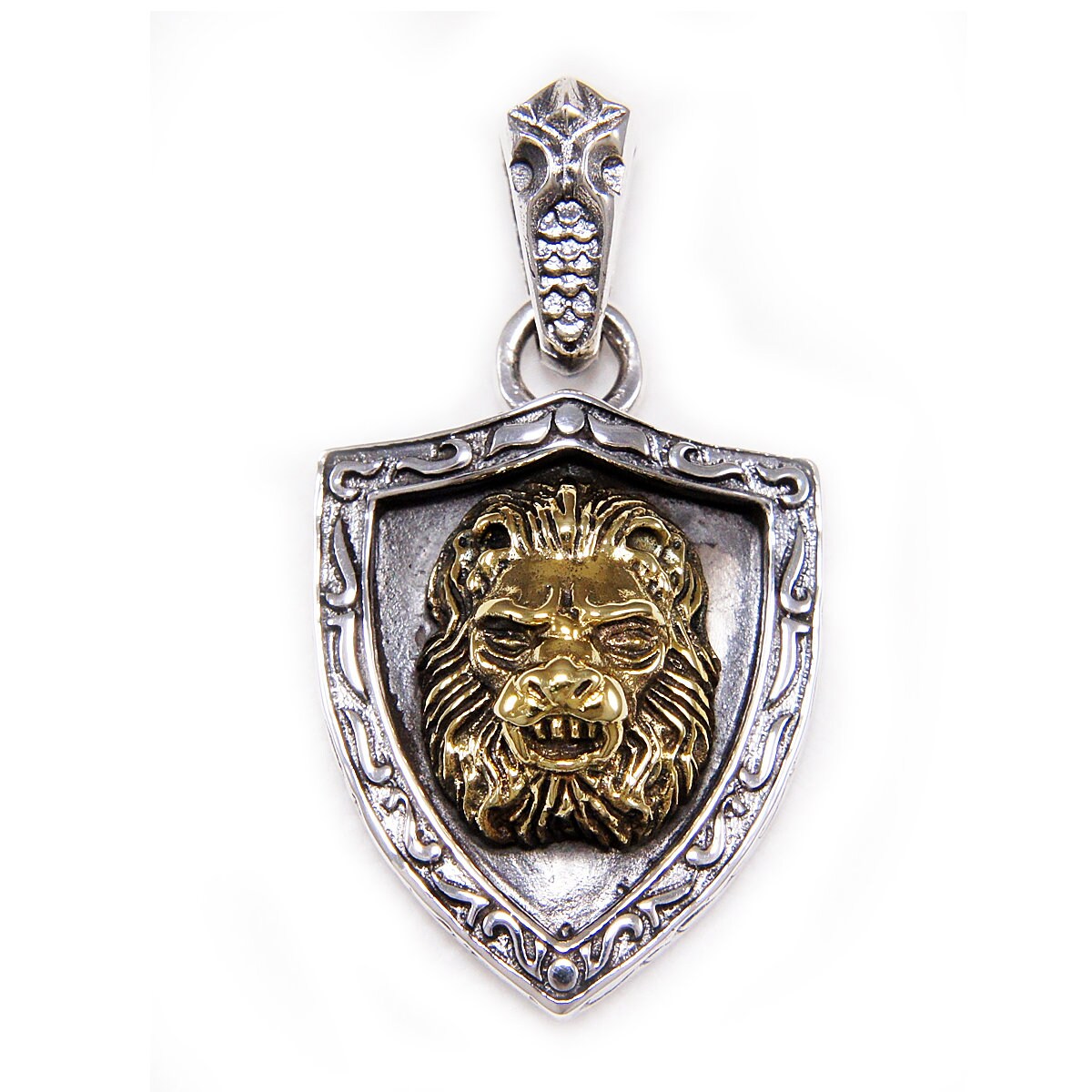 Lion/shield/emblem/925 Sterling Silver Pendant/silver Shield - Etsy