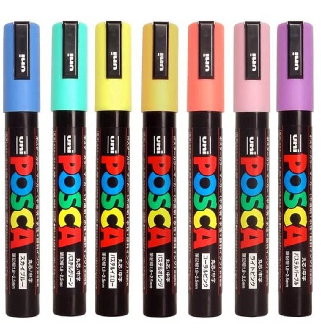 Uni Posca Paint Marker Pen Extra Fine Point Set of 7 Natural - Etsy