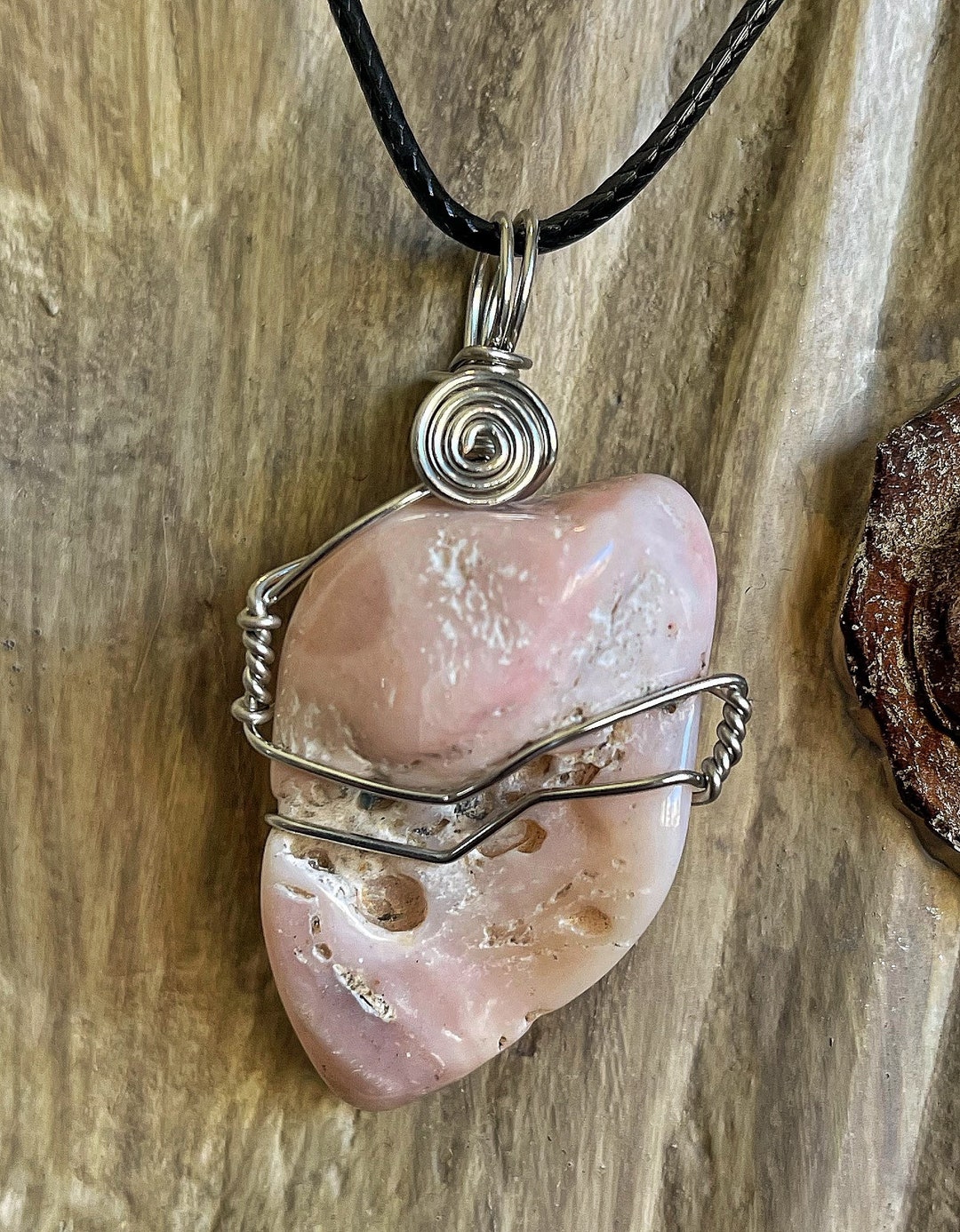 Beautiful Pink Opal (angel Silk) Stone Pendant - Etsy