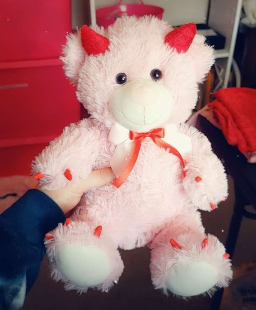 Sweet Devil Bear OOAK Plushie - Etsy