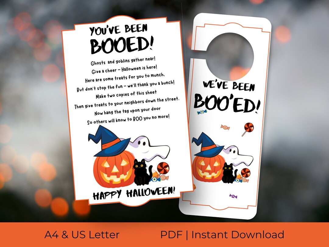 Printable "you've Been Booed" Poem With Doorhanger | Cute and Classic ...