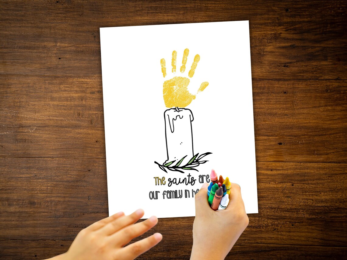 All Saints Day Handprint Art Template | All Hallows Eve Preschool ...