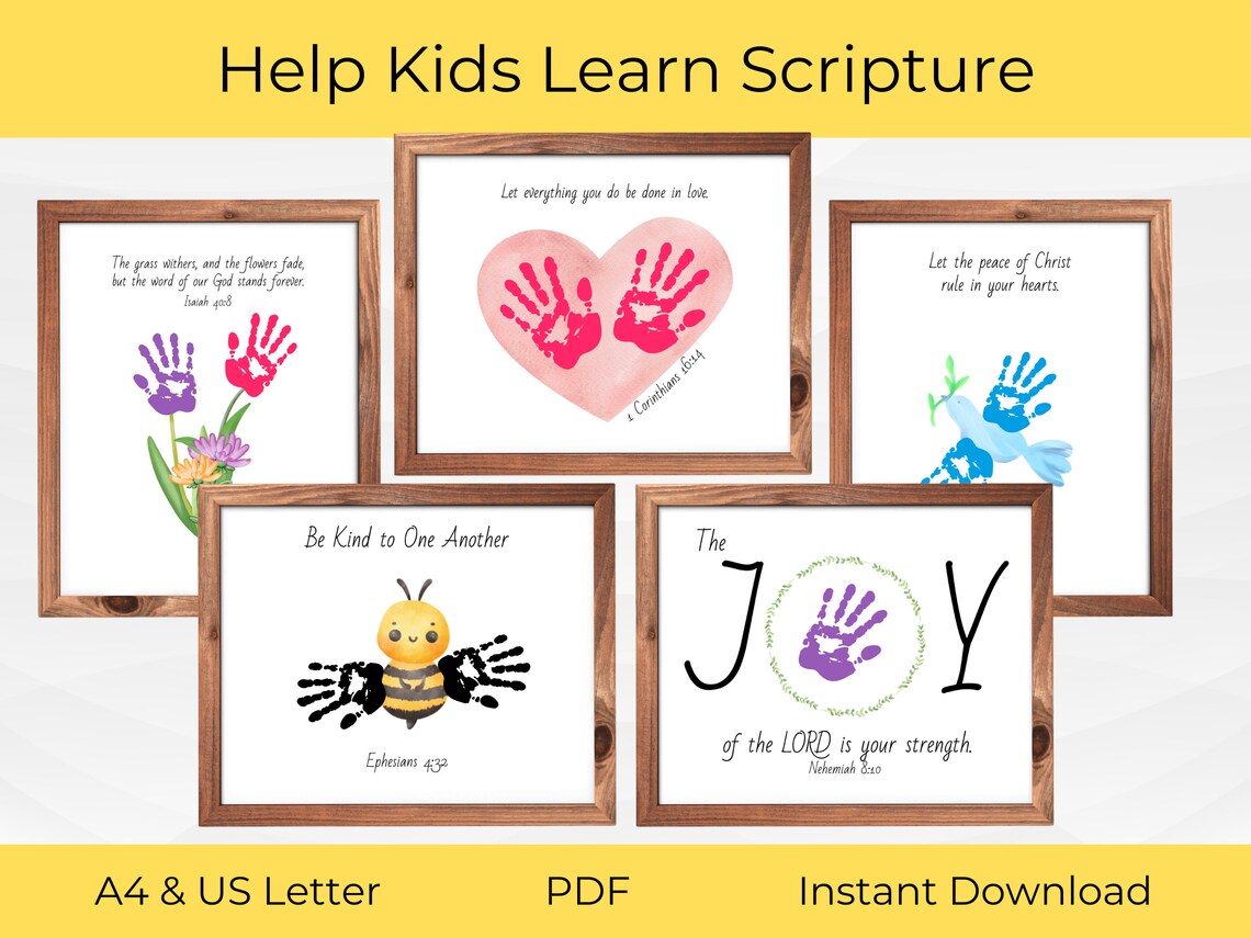 Christian Preschool Handprint Art Bundle Bible Activities for Kids ...