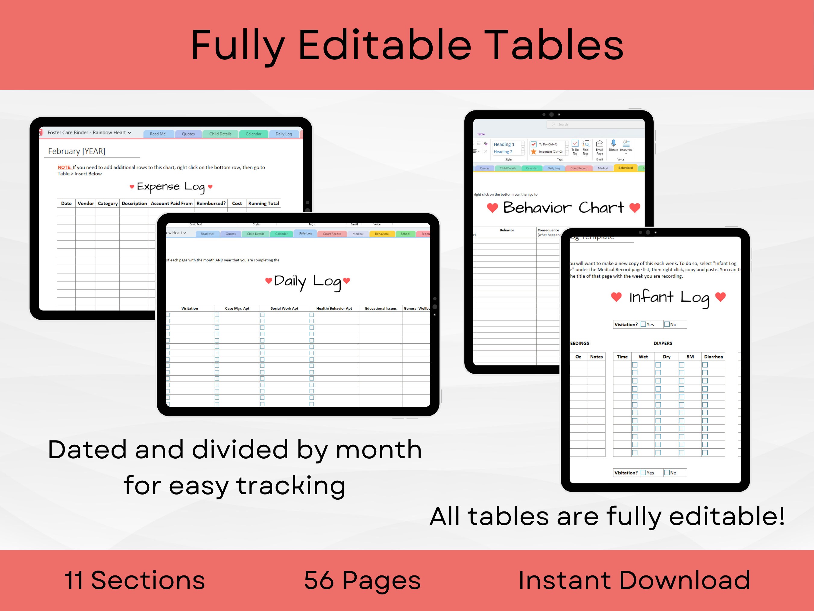 Foster Care Binder for Onenote | Digital Foster Care Management Binder ...