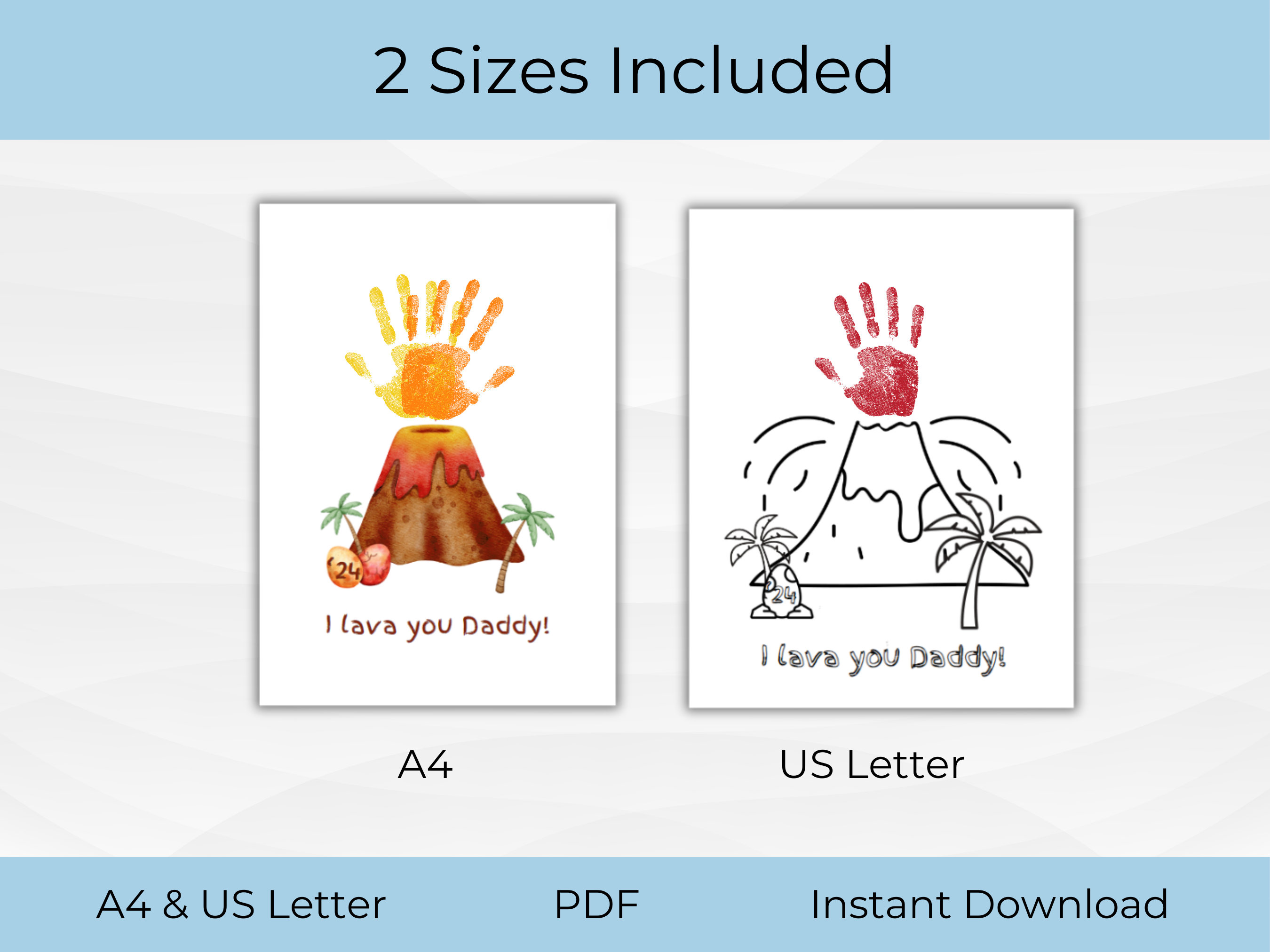 Fathers Day Handprint Craft | Preschool Volcano Art | Grandparents Day ...