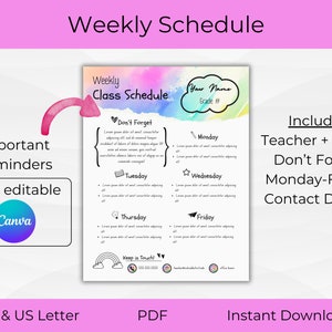 Editable Watercolor Meet the Teacher Template With Student Info Sheets ...