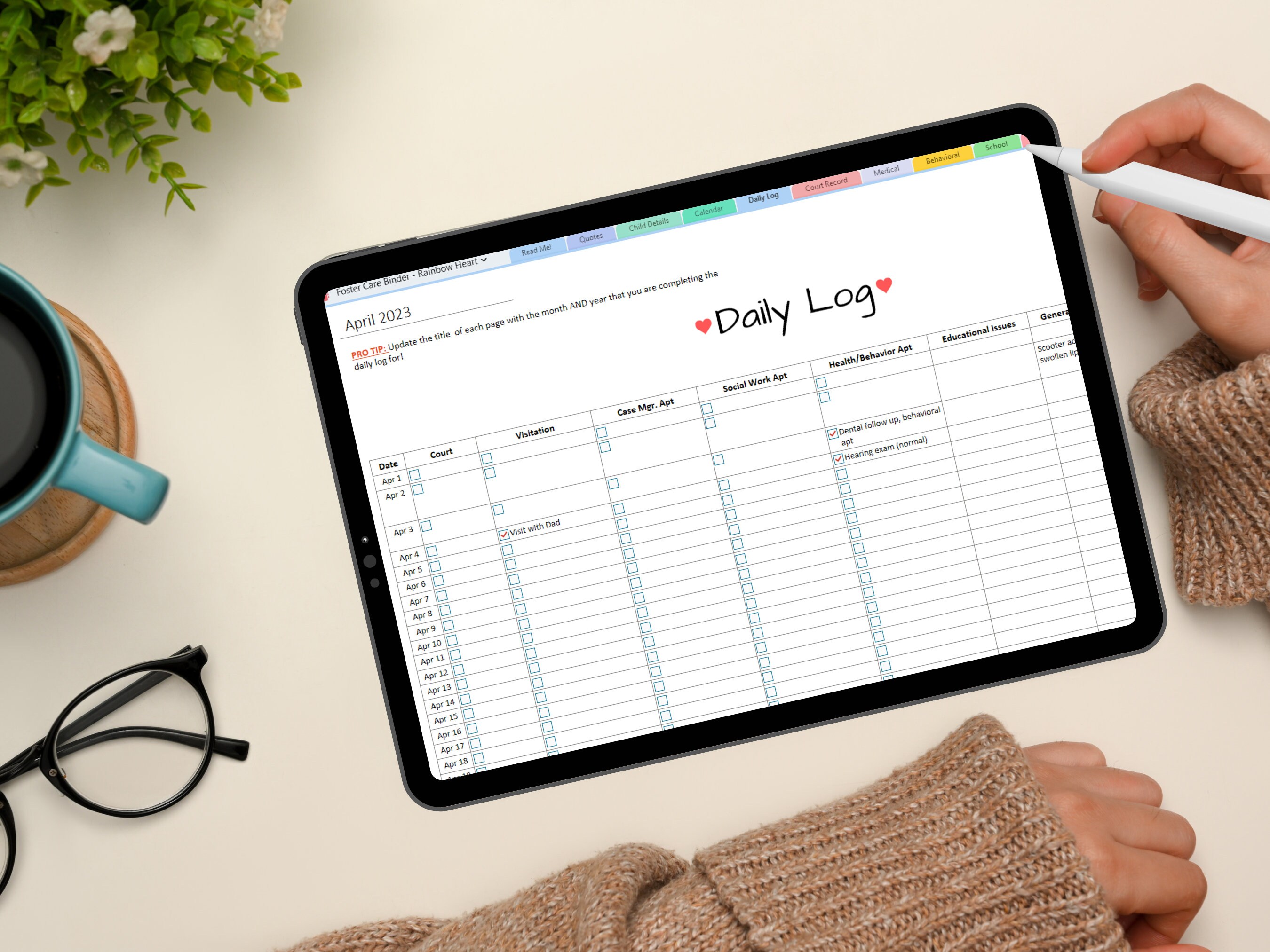 Foster Care Binder for Onenote | Digital Foster Care Management Binder ...