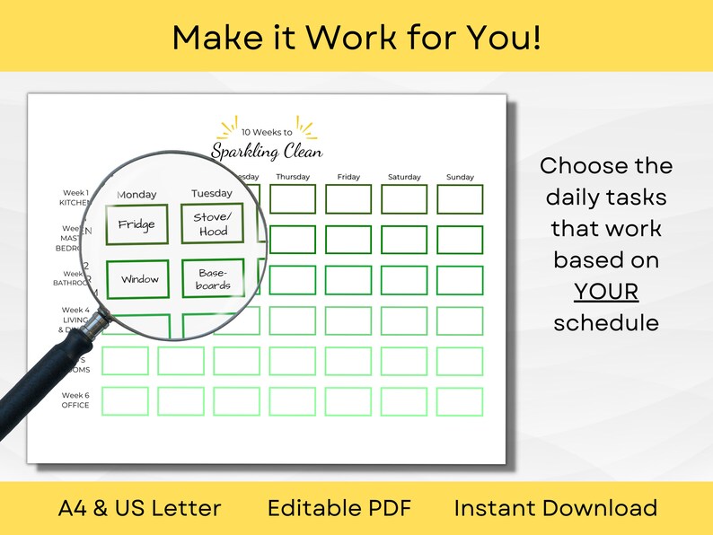 Editable Cleaning Schedule and Declutter Checklist Essentials Bundle ...