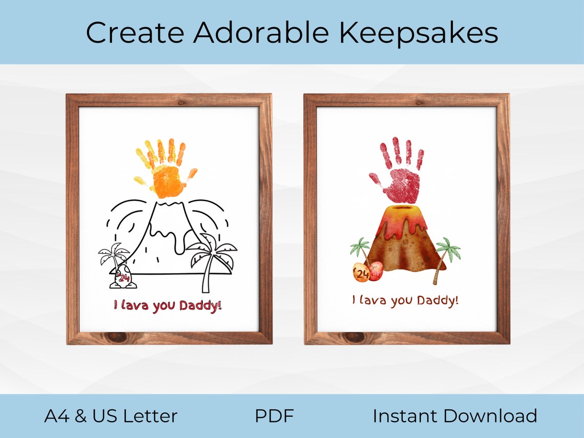 Fathers Day Handprint Craft | Preschool Volcano Art | Grandparents Day ...