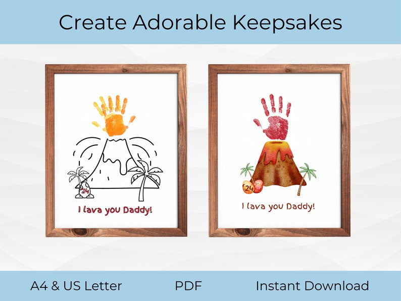 Fathers Day Handprint Craft | Preschool Volcano Art | Grandparents Day ...