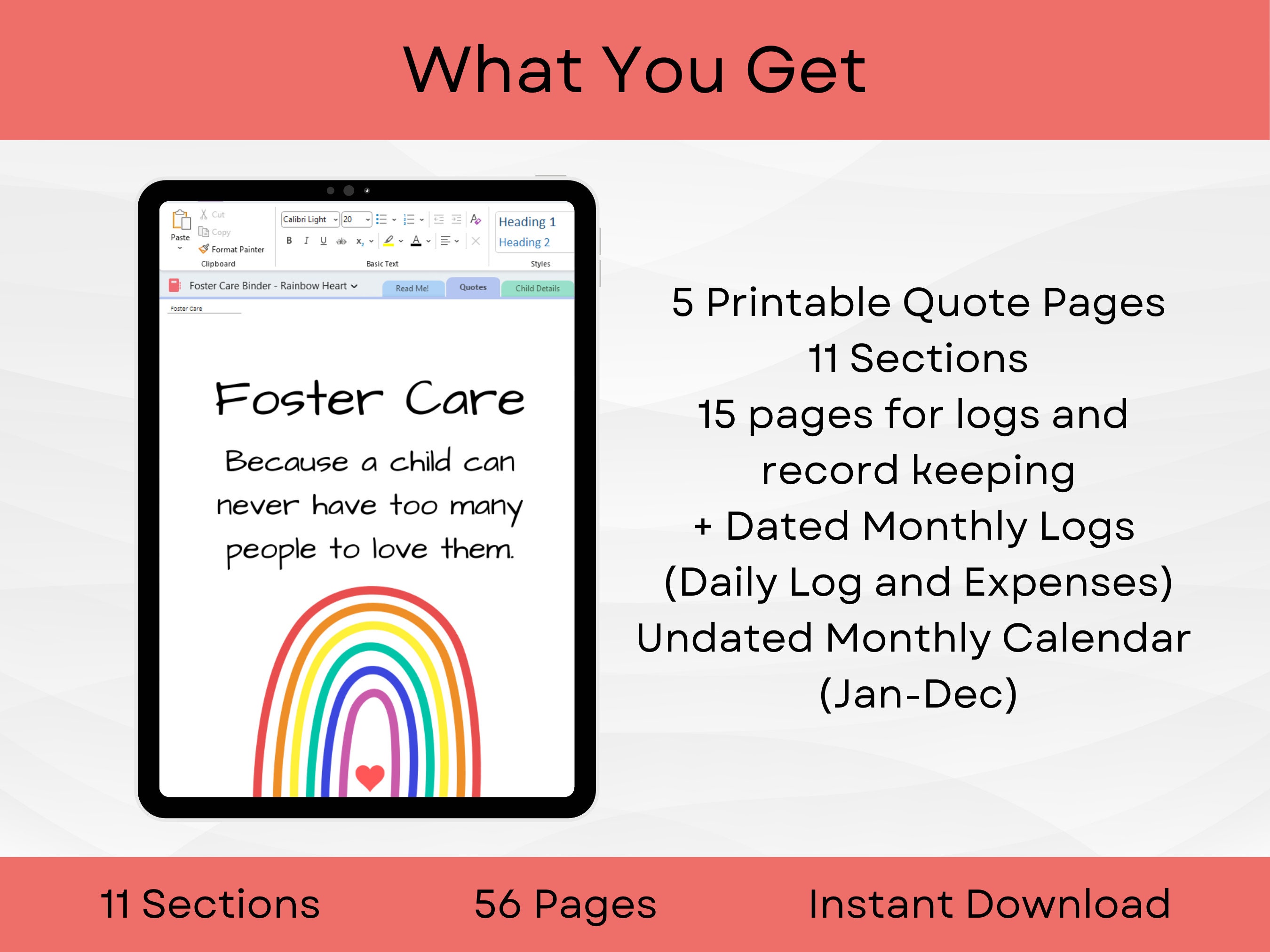 Foster Care Binder for Onenote | Digital Foster Care Management Binder ...